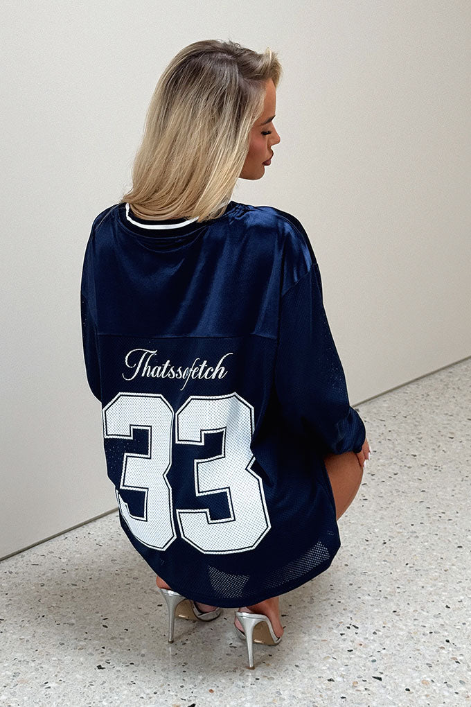 Greedy Long Sleeve Jersey Tee - Navy – Thats So Fetch AU